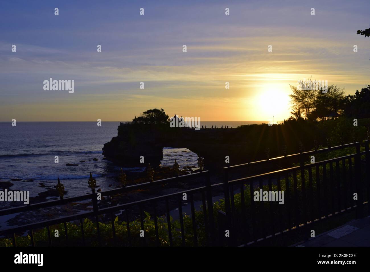 Sunset in Tanah Lot Bali Temple Stock Photo - Alamy