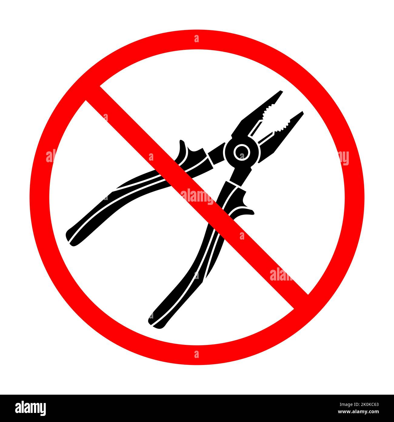 No tools sign forbidden pliers hi-res stock photography and images - Alamy