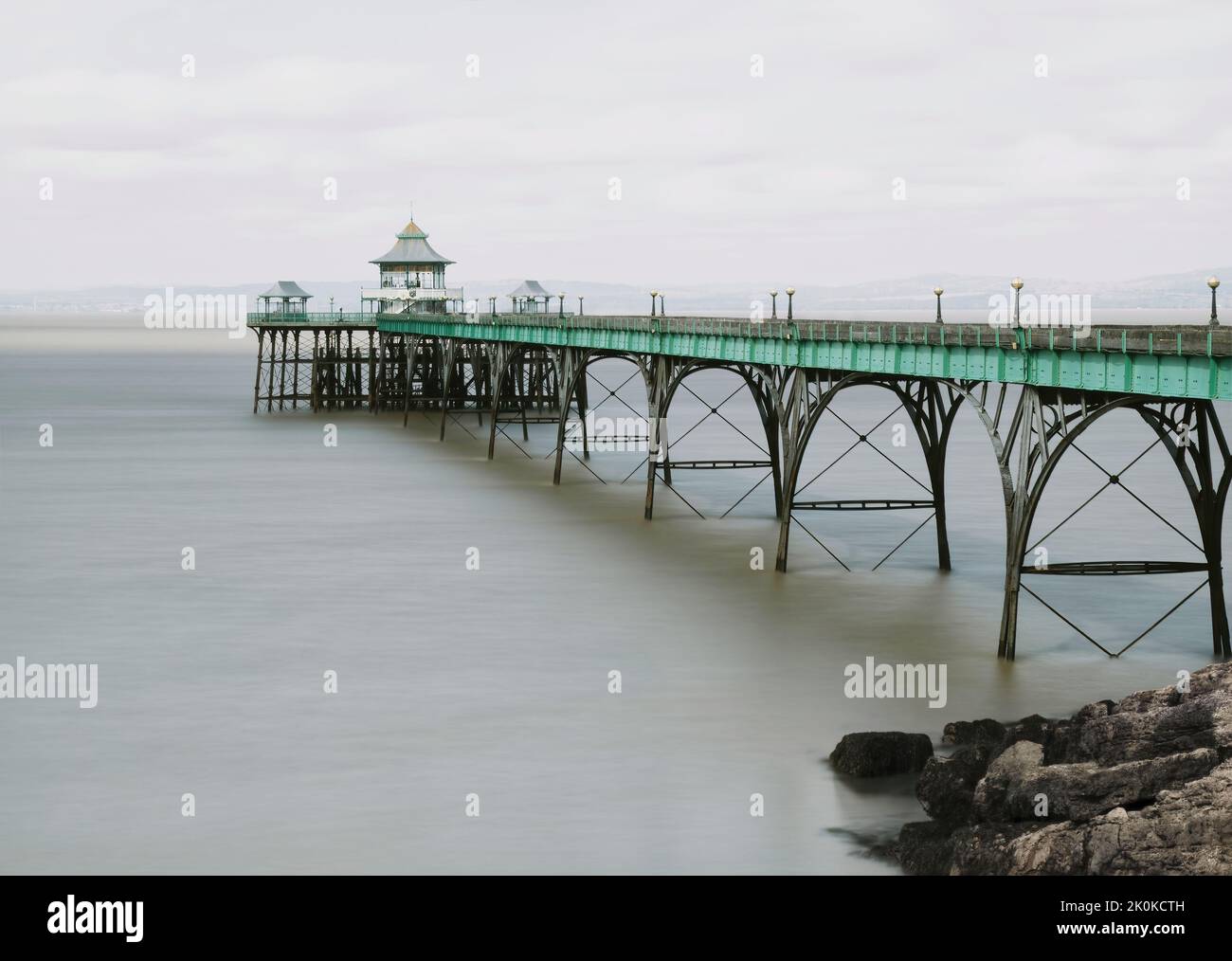 A long exposure, minimalist shot of Clevedon Pier, described by Sir John Betjeman as the most ...