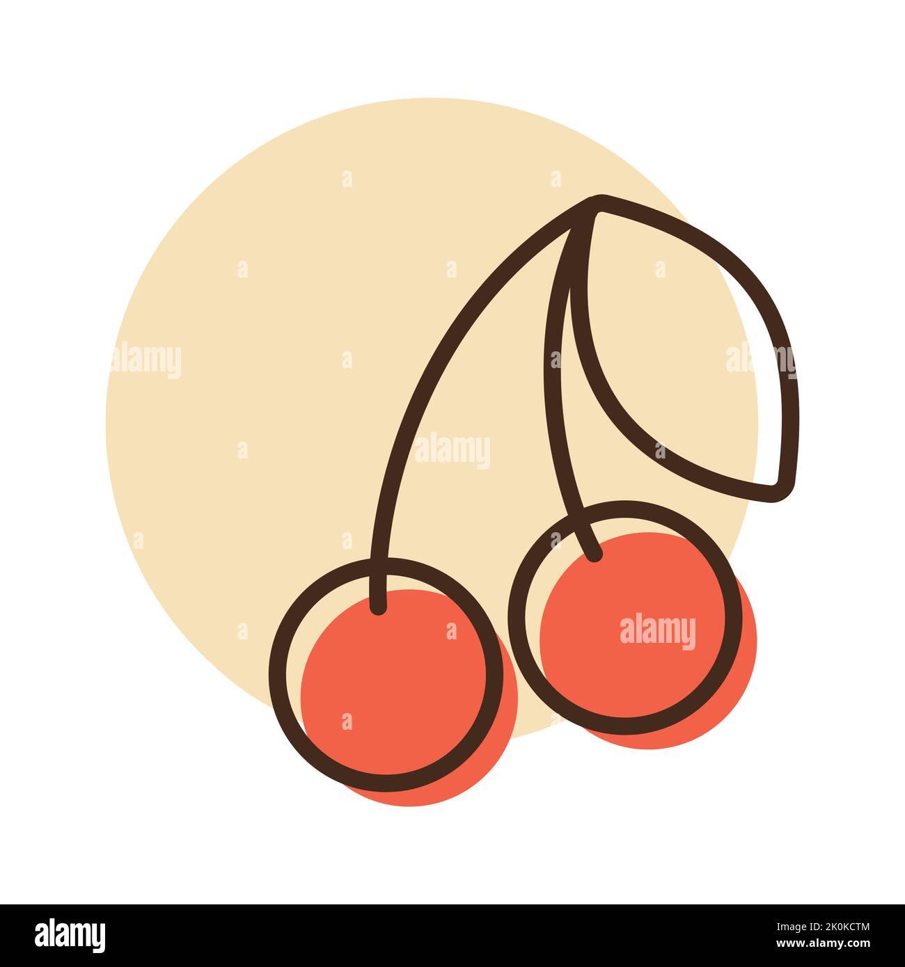 Cherry vector isolated icon. Graph symbol for food and drinks web site ...