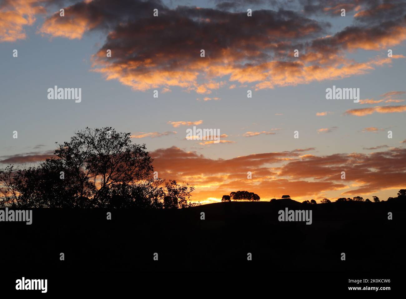sunset at the mountain range Stock Photo - Alamy