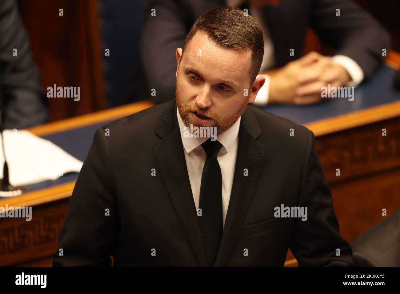 Gary Middleton giving a tribute in the Northern Ireland Assembly ...