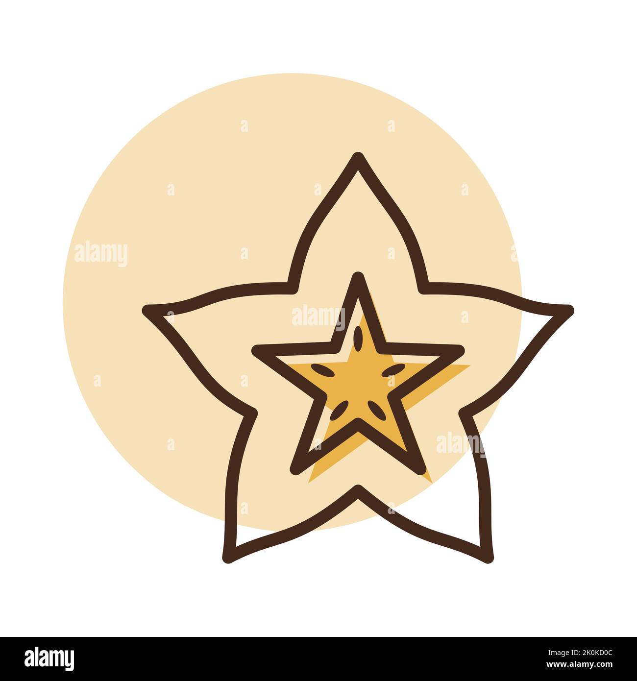 Carom, Carambola, Starfruit vector isolated icon. Graph symbol for food ...