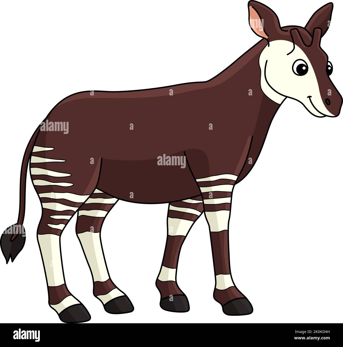 Okapi Animal Cartoon Colored Clipart Illustration Stock Vector Image ...