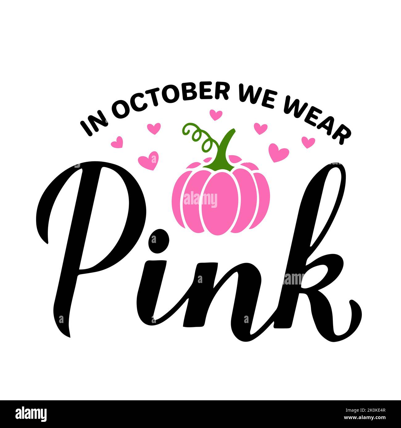 In October we wear pink lettering with pumpkin. Breast cancer awareness ...