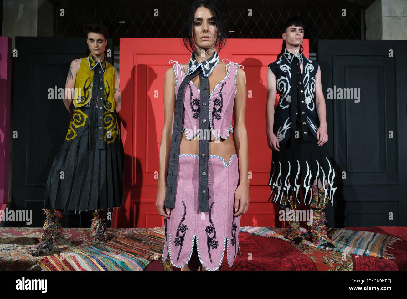 Madrid, Spain. 12th Sep, 2022. Models seen posing in a creation ...