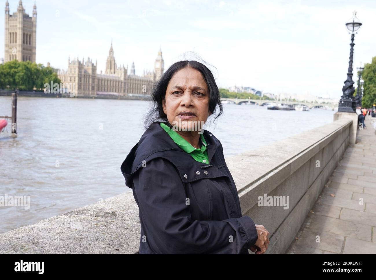 Vanessa Nathakumaran, 56, from Harrow, is the first person to arrive on ...