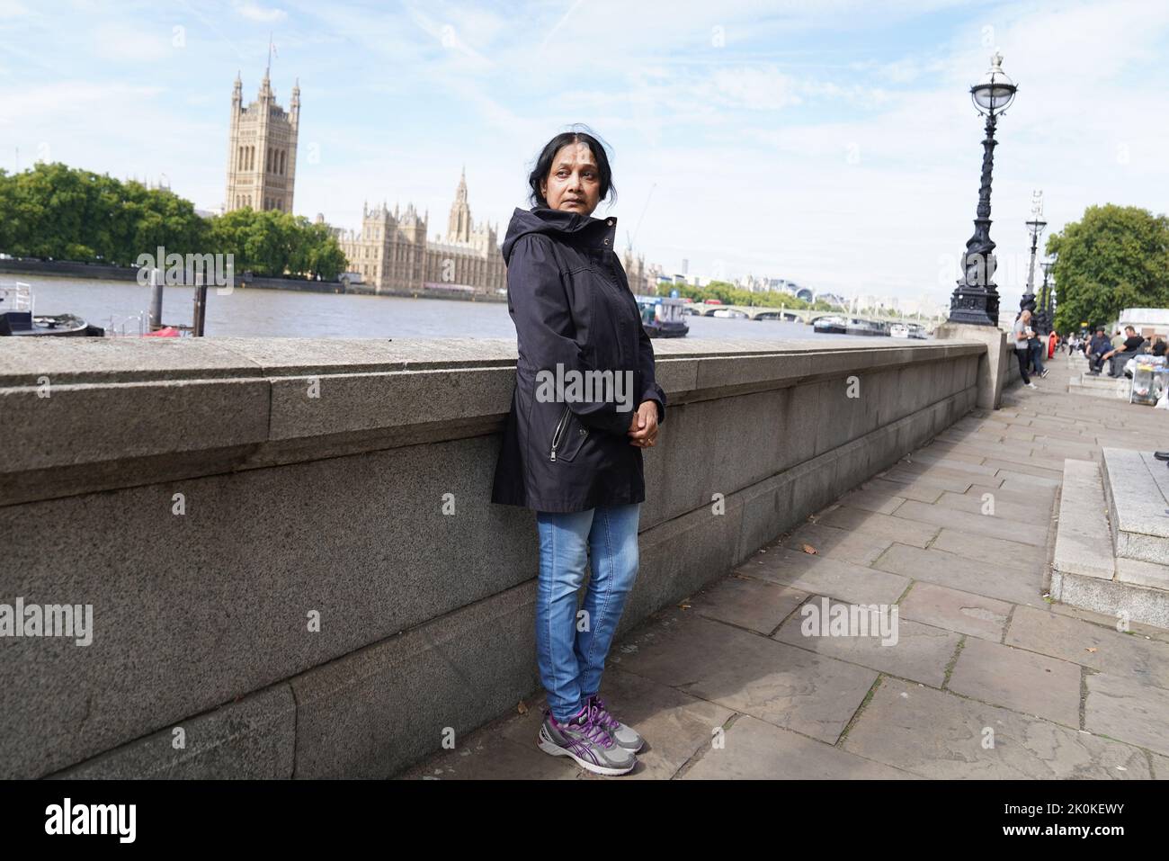 Vanessa Nathakumaran, 56, from Harrow, is the first person to arrive on ...
