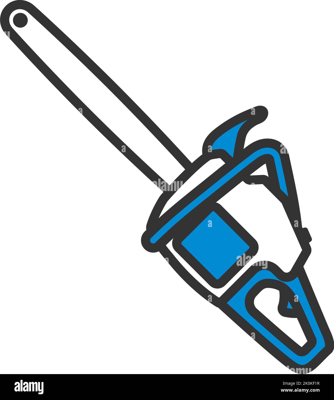 Icon Of Chain Saw. Editable Bold Outline With Color Fill Design. Vector ...