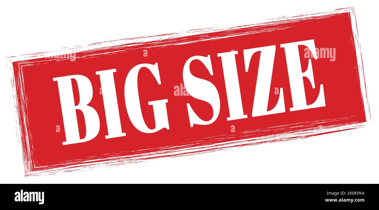 BIG SIZE text written on red rectangle stamp sign Stock Photo - Alamy