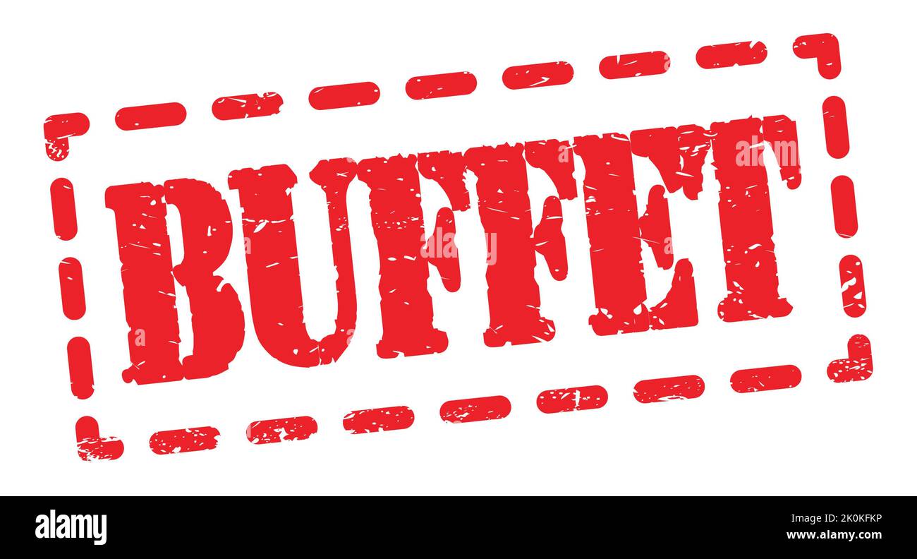 BUFFET text written on red dash stamp sign Stock Photo - Alamy