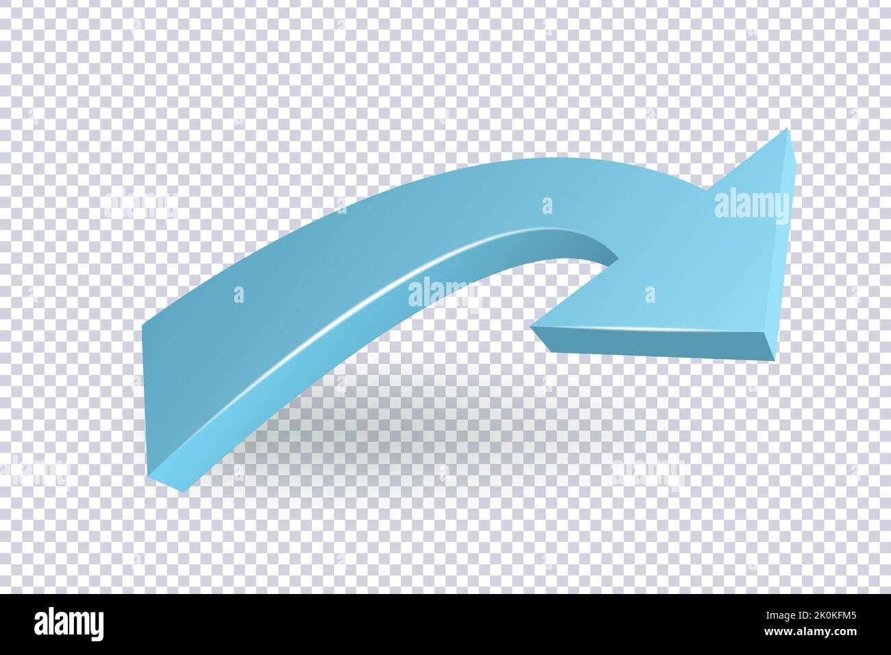 Growing Blue Arrow. Growth chart sign. Flexible arrow indication ...