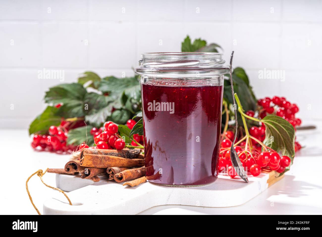 Autumn jam recipe, conservation and harvest season. Homemade red jam ...