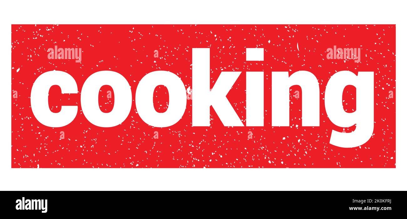 cooking text written on red grungy stamp sign Stock Photo - Alamy