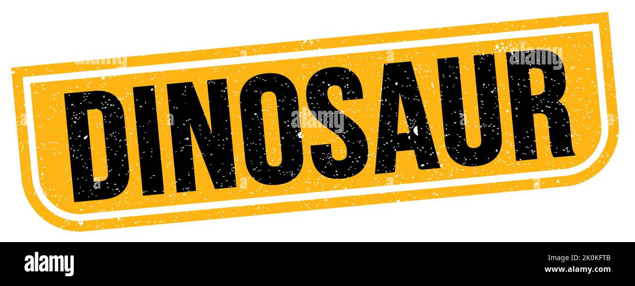 DINOSAUR text written on yellow-black grungy stamp sign Stock Photo - Alamy