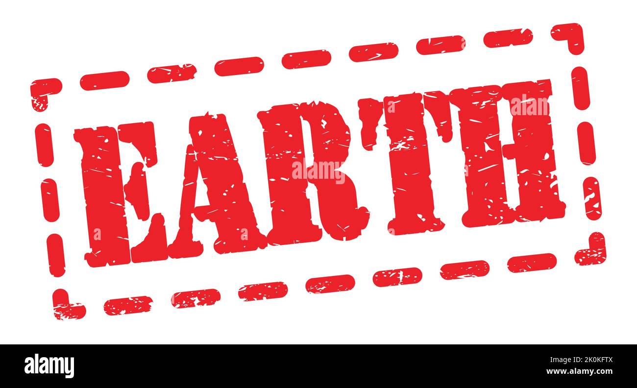 EARTH text written on red dash stamp sign Stock Photo - Alamy
