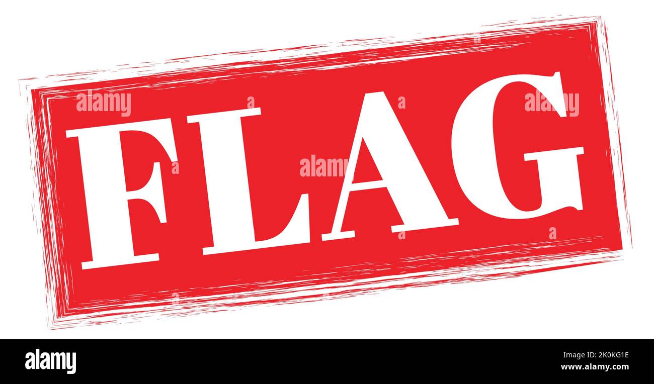 FLAG text written on red rectangle stamp sign Stock Photo - Alamy