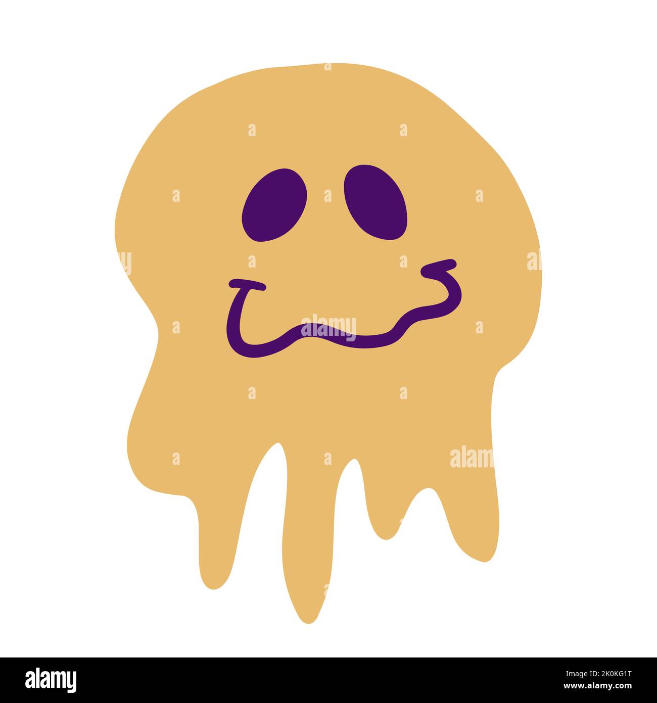 Halloween Ghost Shape, Hand Drawn Cute Spirit Silhouette Stock Vector ...