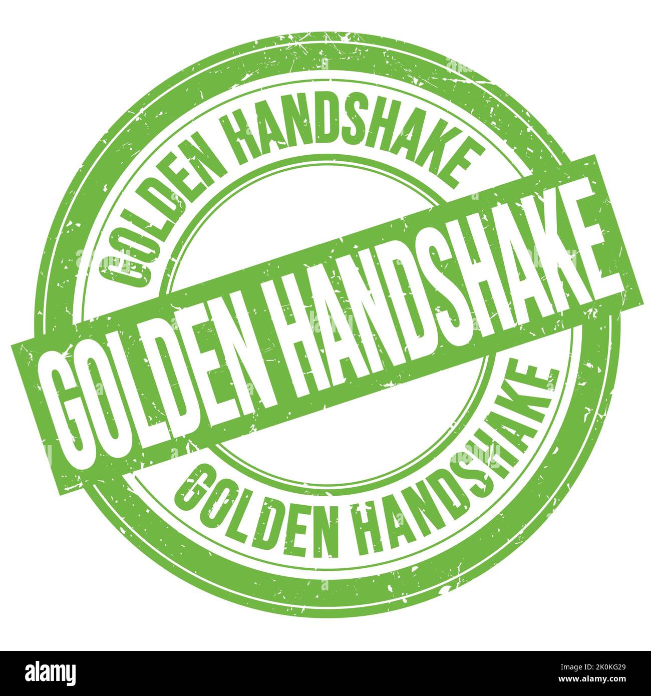 GOLDEN HANDSHAKE text written on green round grungy stamp sign Stock ...
