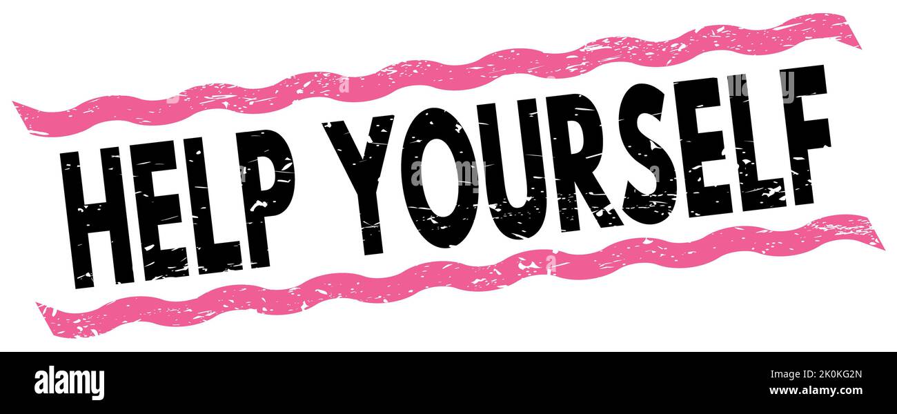 HELP YOURSELF text written on pink-black lines stamp sign Stock Photo ...