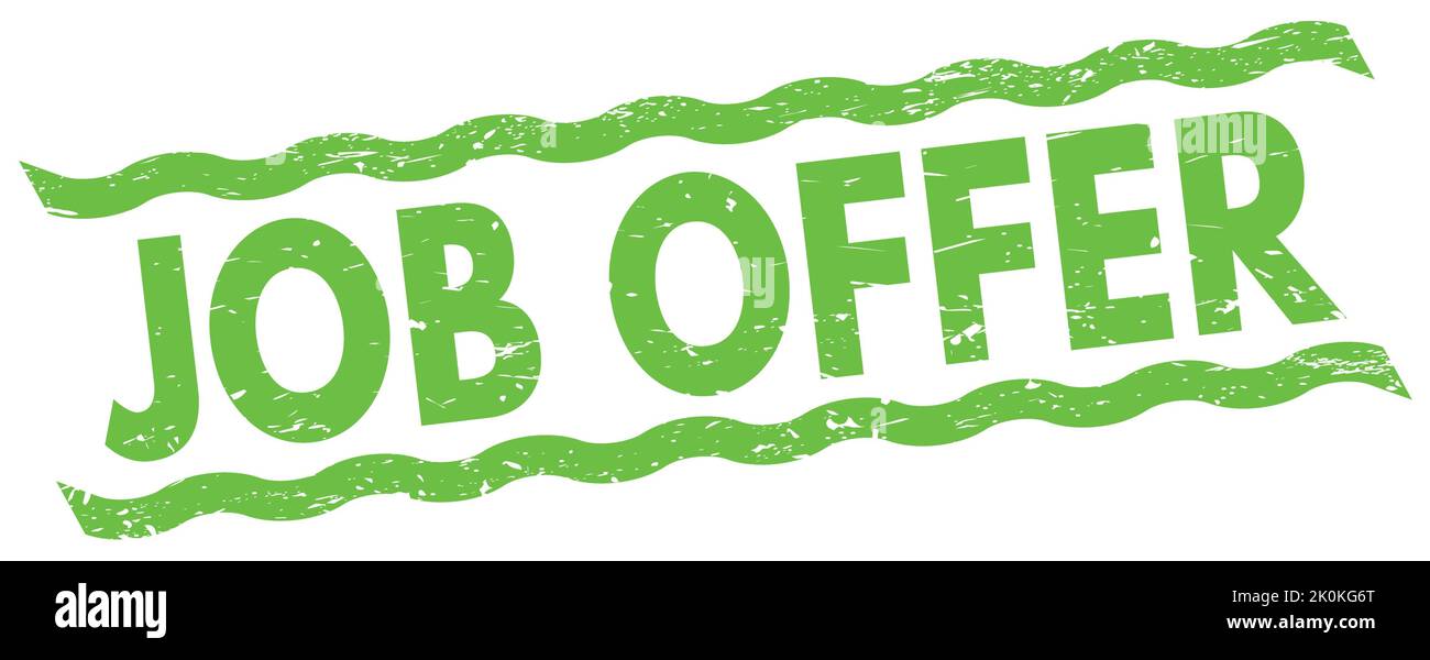 JOB OFFER text written on green lines stamp sign Stock Photo - Alamy