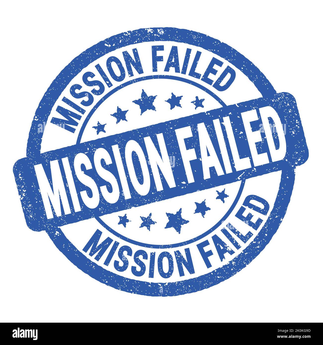 MISSION FAILED text written on blue grungy stamp sign Stock Photo - Alamy