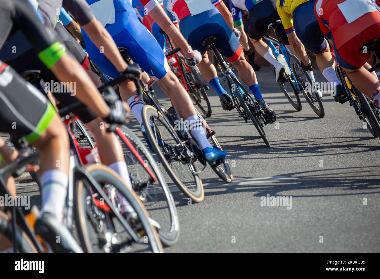 Detail of a road bike race (symbol image Stock Photo - Alamy