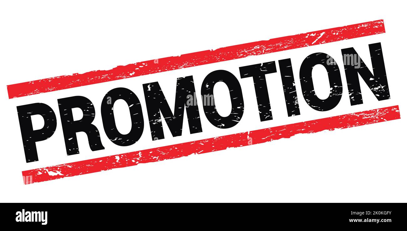 PROMOTION text written on black-red rectangle stamp sign Stock Photo ...