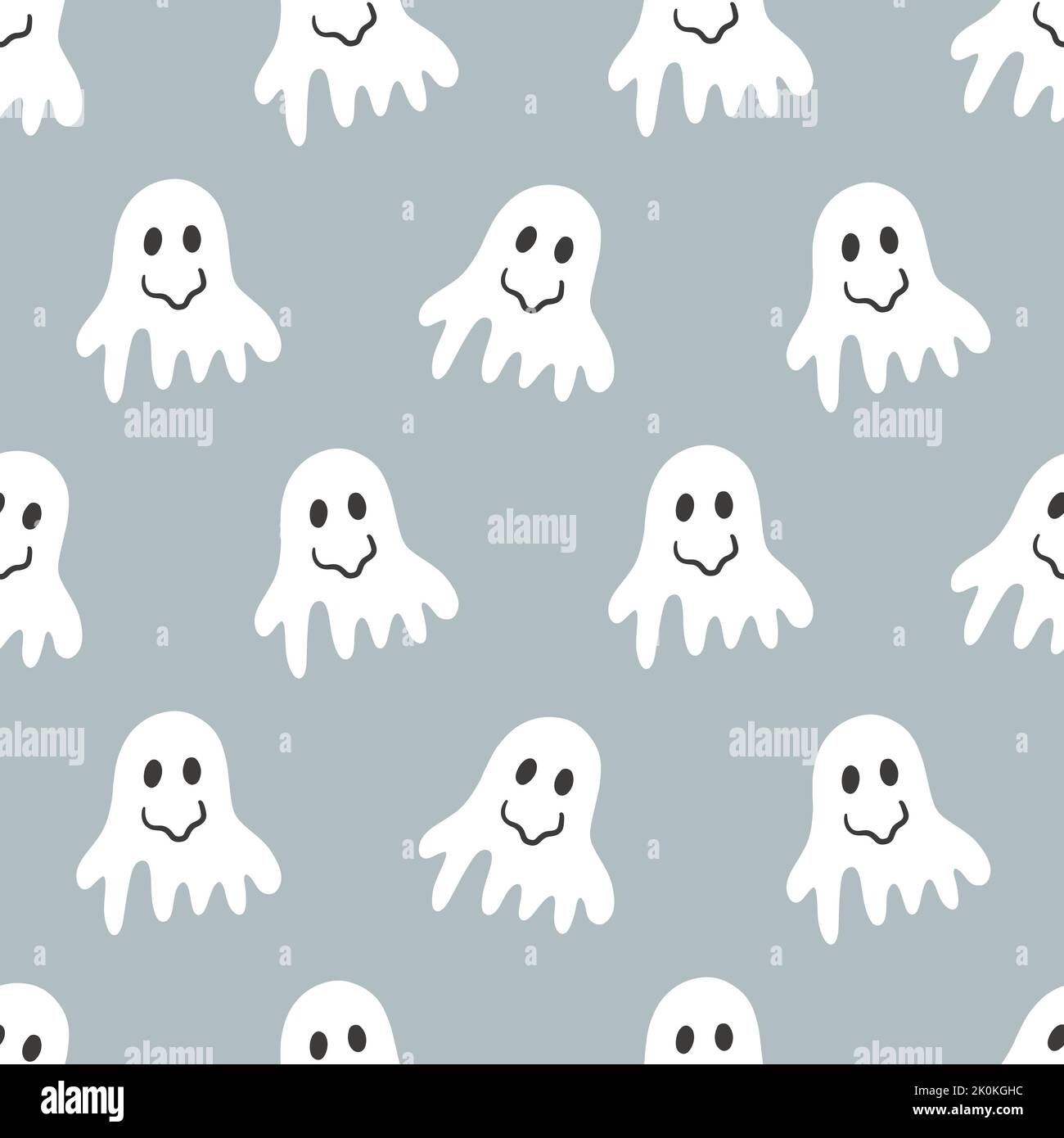 Halloween Cute Ghost Vector Seamless Pattern Texture Stock Vector Image ...
