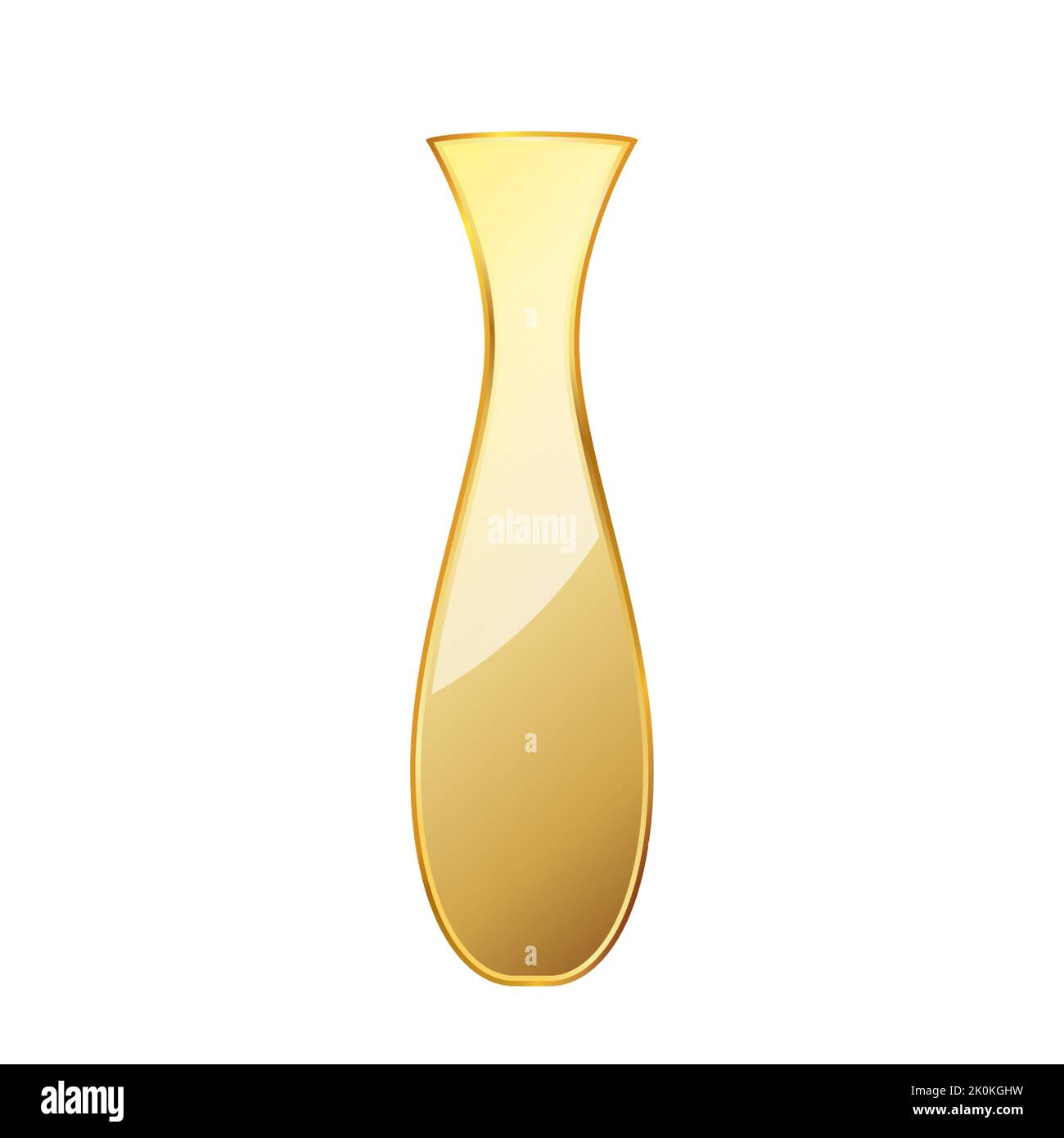 Golden vase. Shiny gold vase isolated on white background. Vector ...