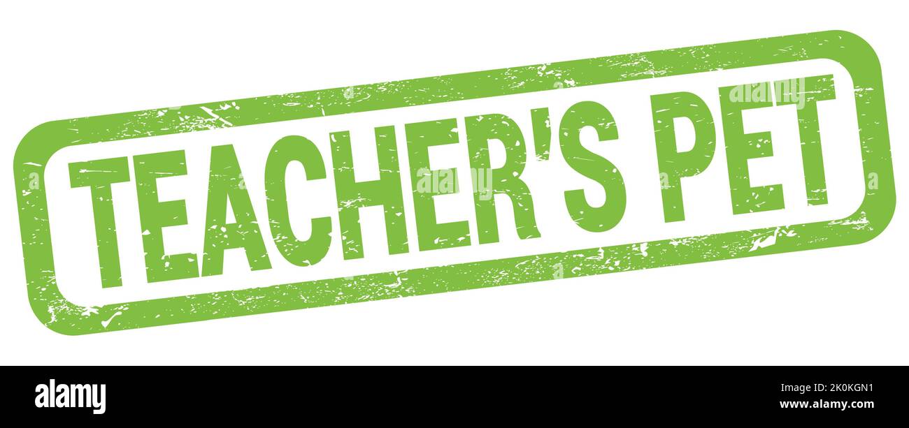 TEACHER'S PET text written on green rectangle stamp sign Stock Photo ...