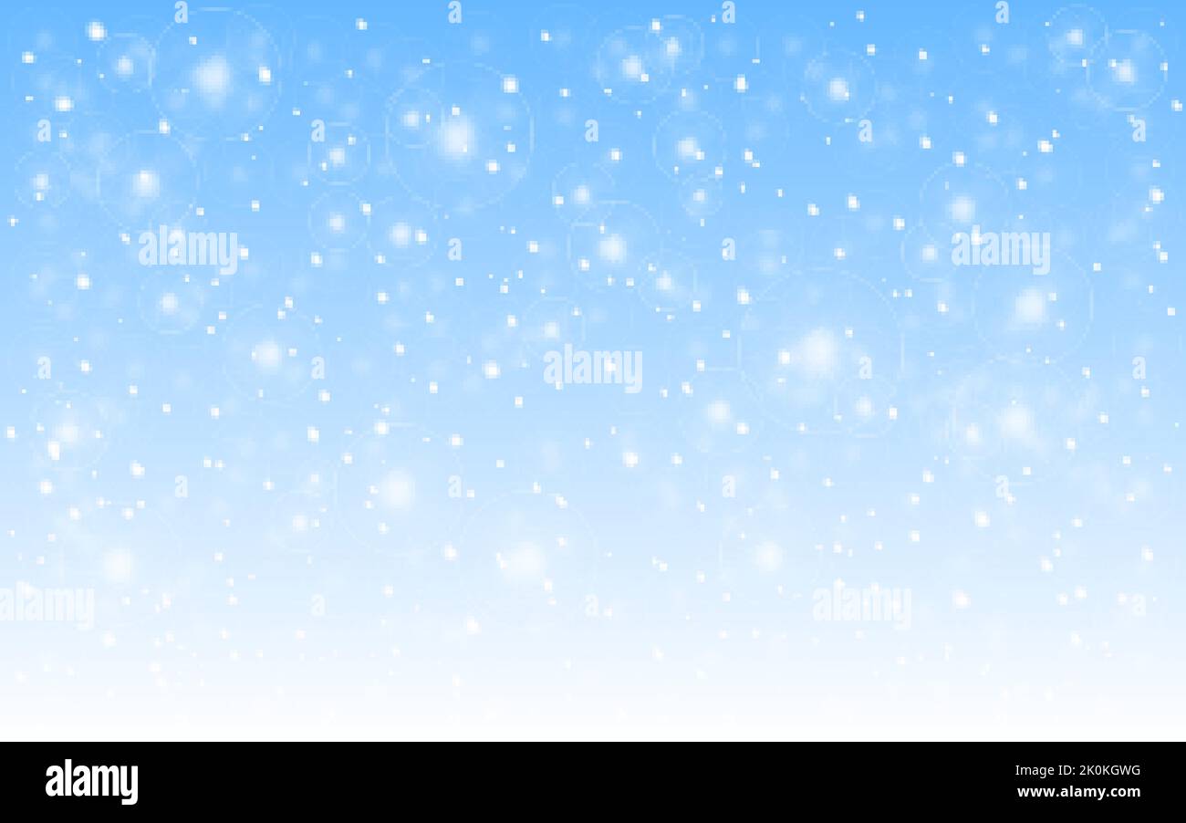 Snow background. Winter realistic snowfall. Defocused snowflakes on ...