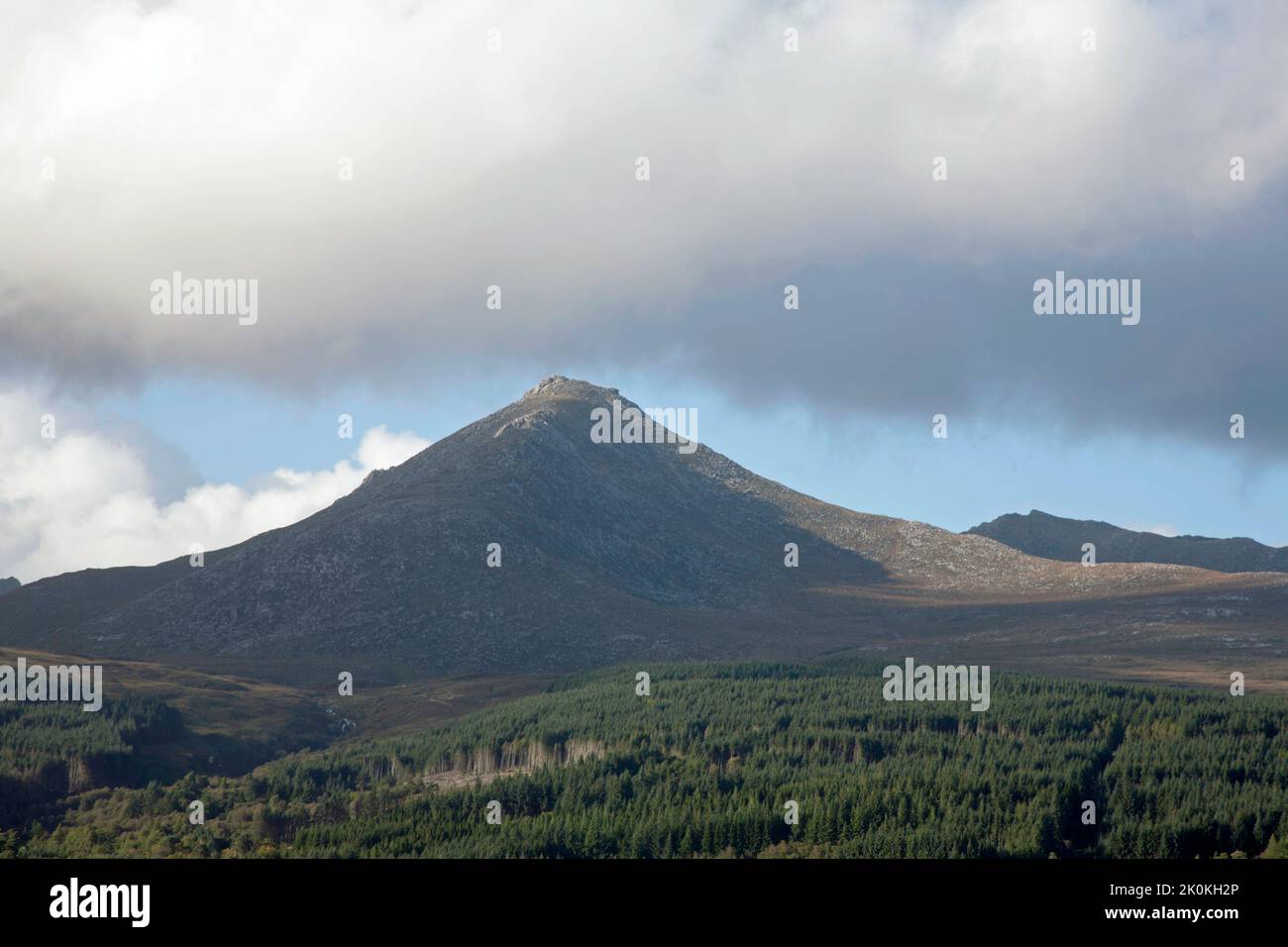 Goat Fell viewed across Brodick Bay Brodick Castle Country Park from ...