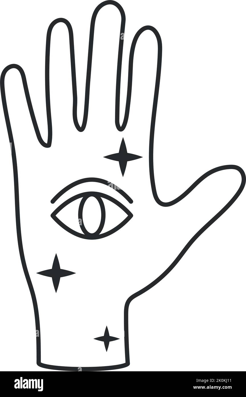 Eye on palm hand Cut Out Stock Images & Pictures - Alamy