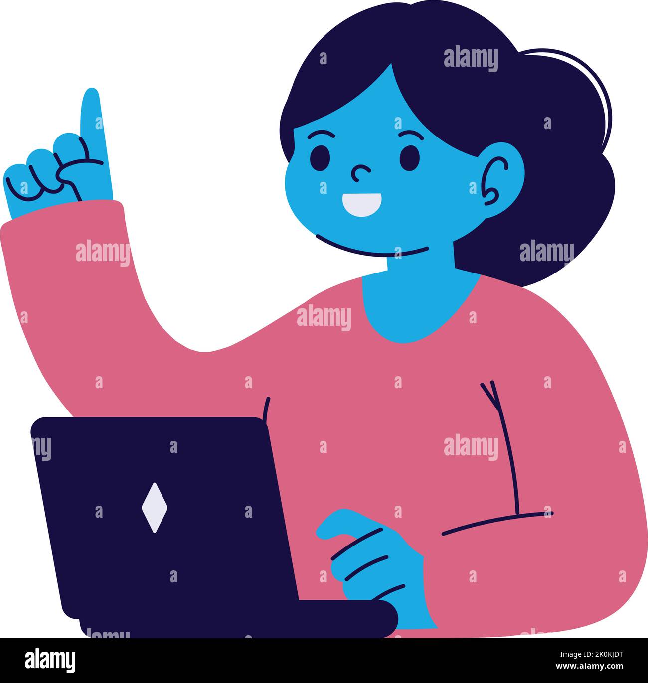 Smiling attractive woman using Stock Vector Images - Alamy