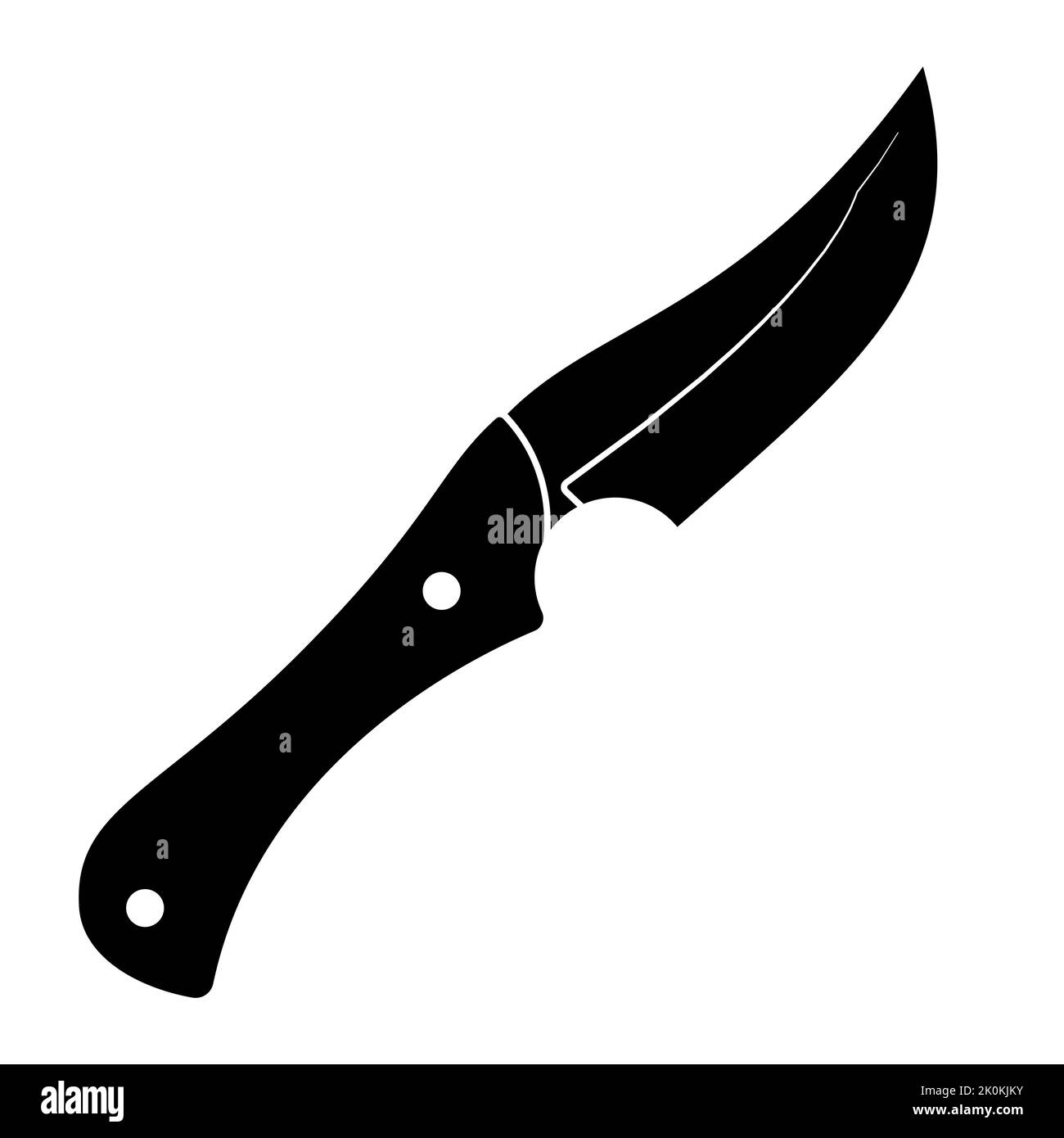 Hunting knife icon. Black knife icon isolated on white background ...