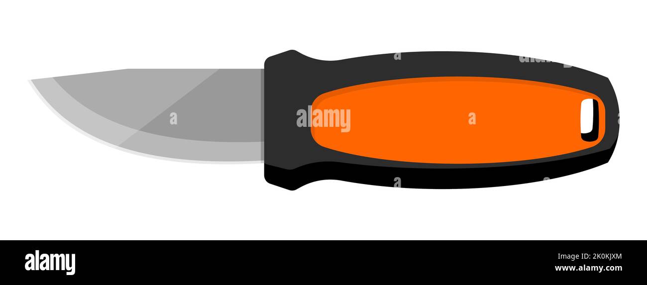 Kitchen knife for cooking. Cute knife isolated on white background ...