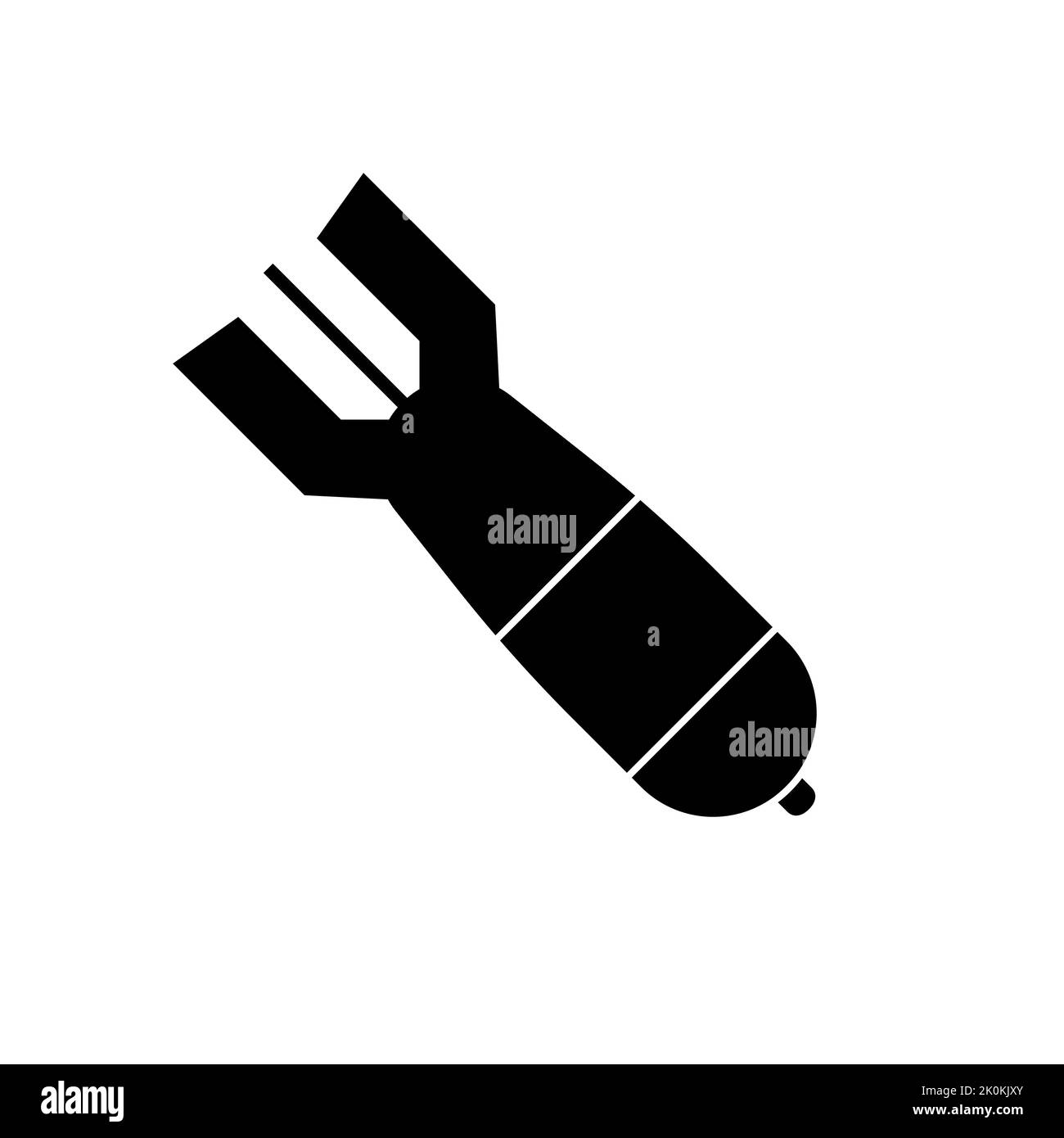 Air bomb icon. Black vector illustration. Atomic or nuclear bomb icon ...