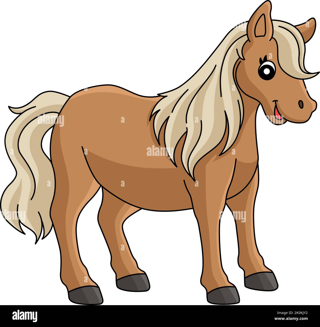Pony Animal Cartoon Colored Clipart Illustration Stock Vector Image ...