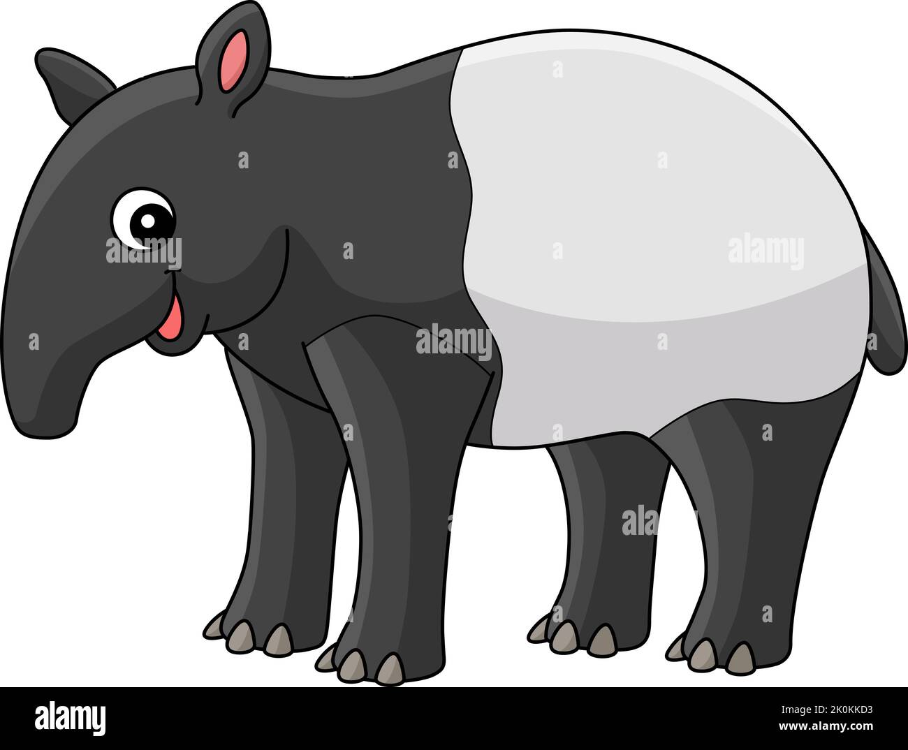 Tapir Animal Cartoon Colored Clipart Illustration Stock Vector Image ...