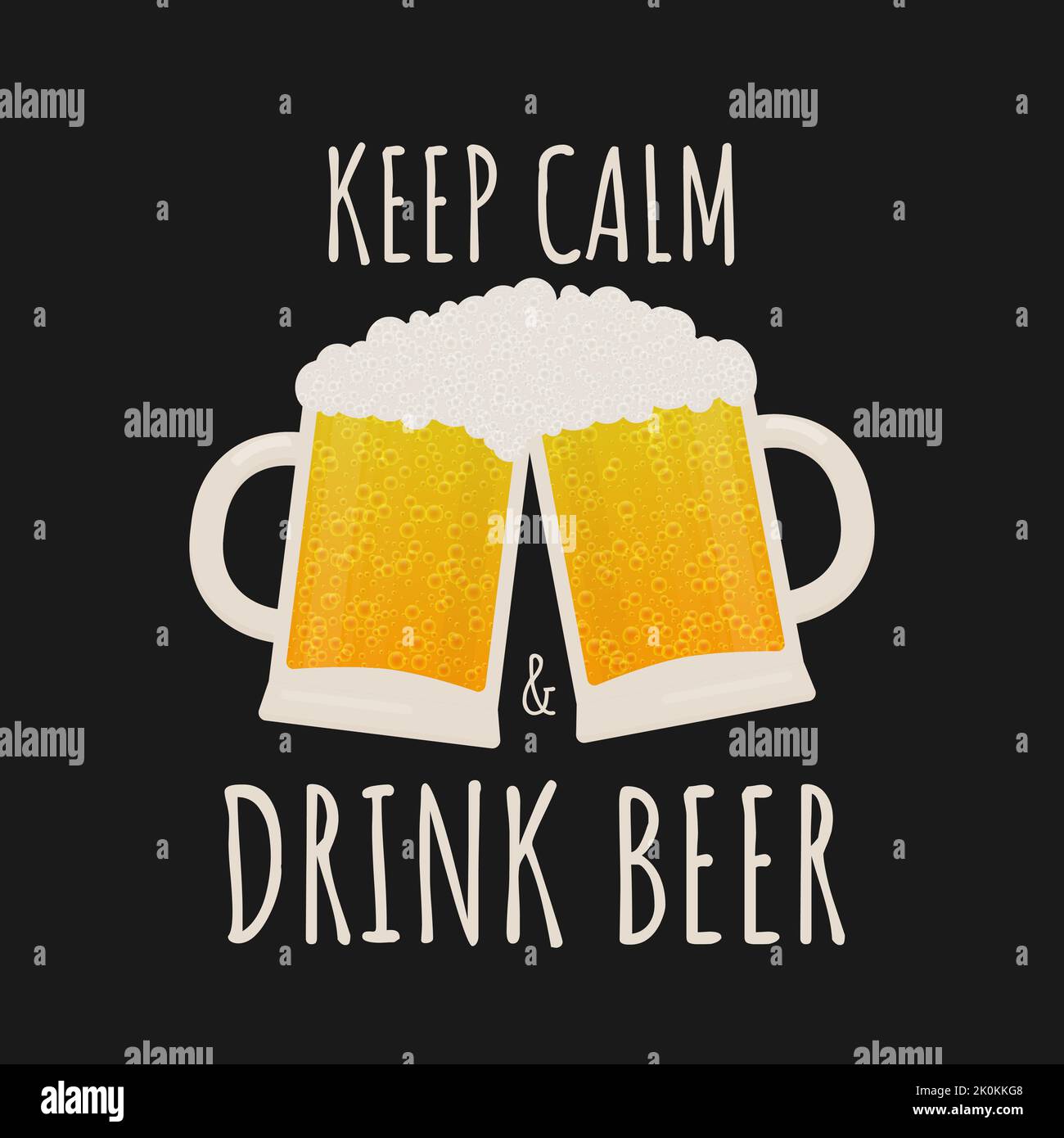 Keep calm and brink beer sign. Drinking quote typography poster. Funny ...