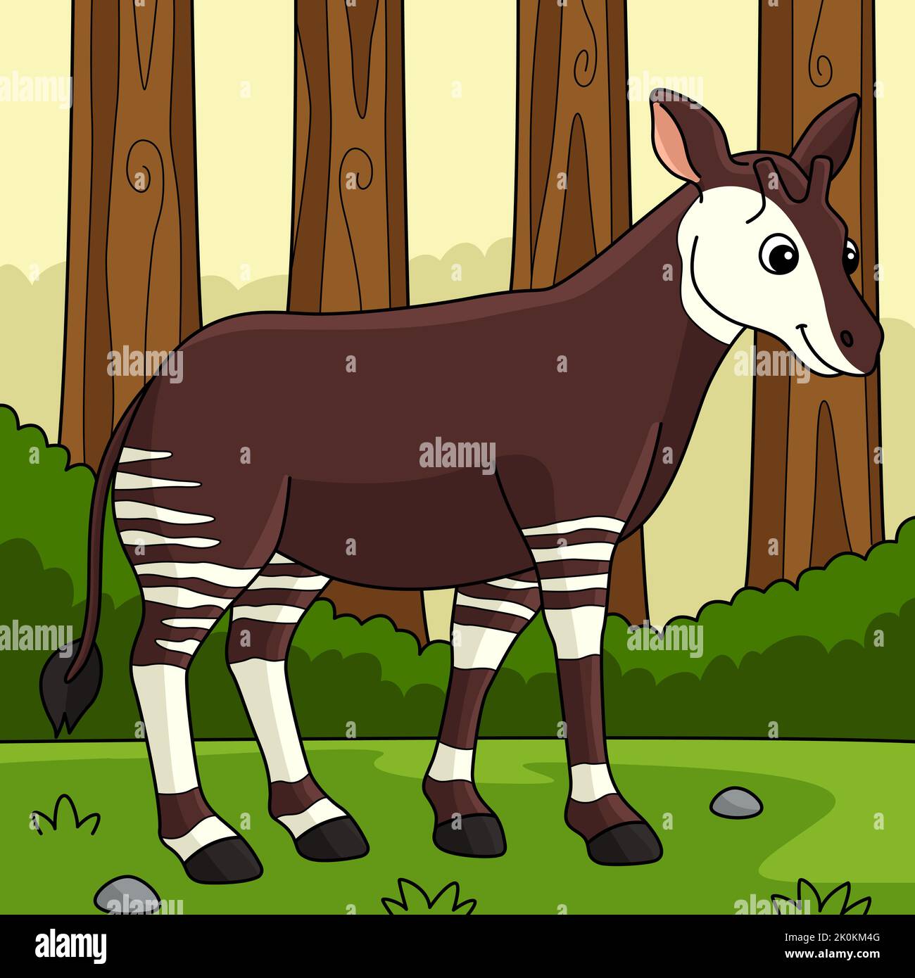 Okapi Animal Colored Cartoon Illustration Stock Vector Image & Art - Alamy
