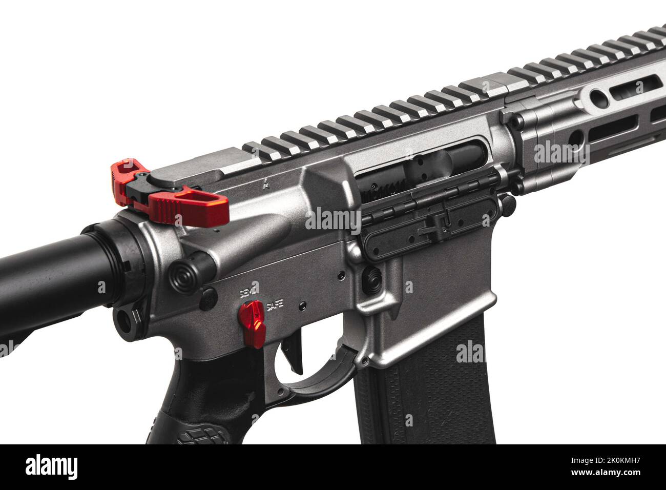 Modern automatic rifle isolated on white background. Weapons for police ...