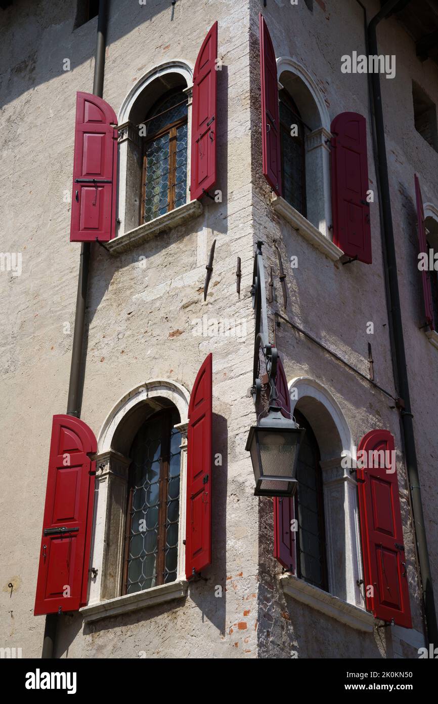 Exterior of historic buildings of Feltre, Belluno province, Veneto ...