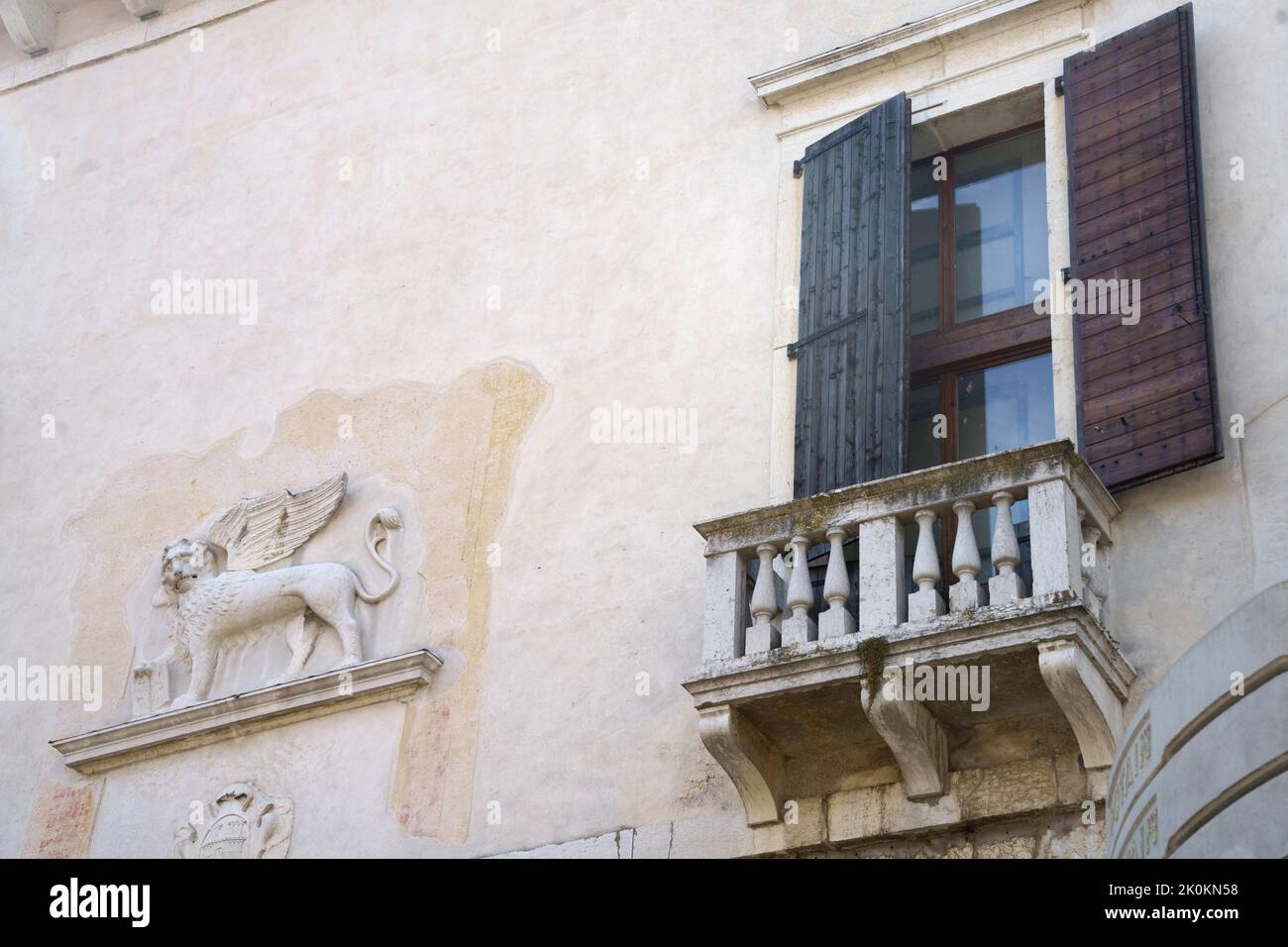 Exterior of historic buildings of Feltre, Belluno province, Veneto ...