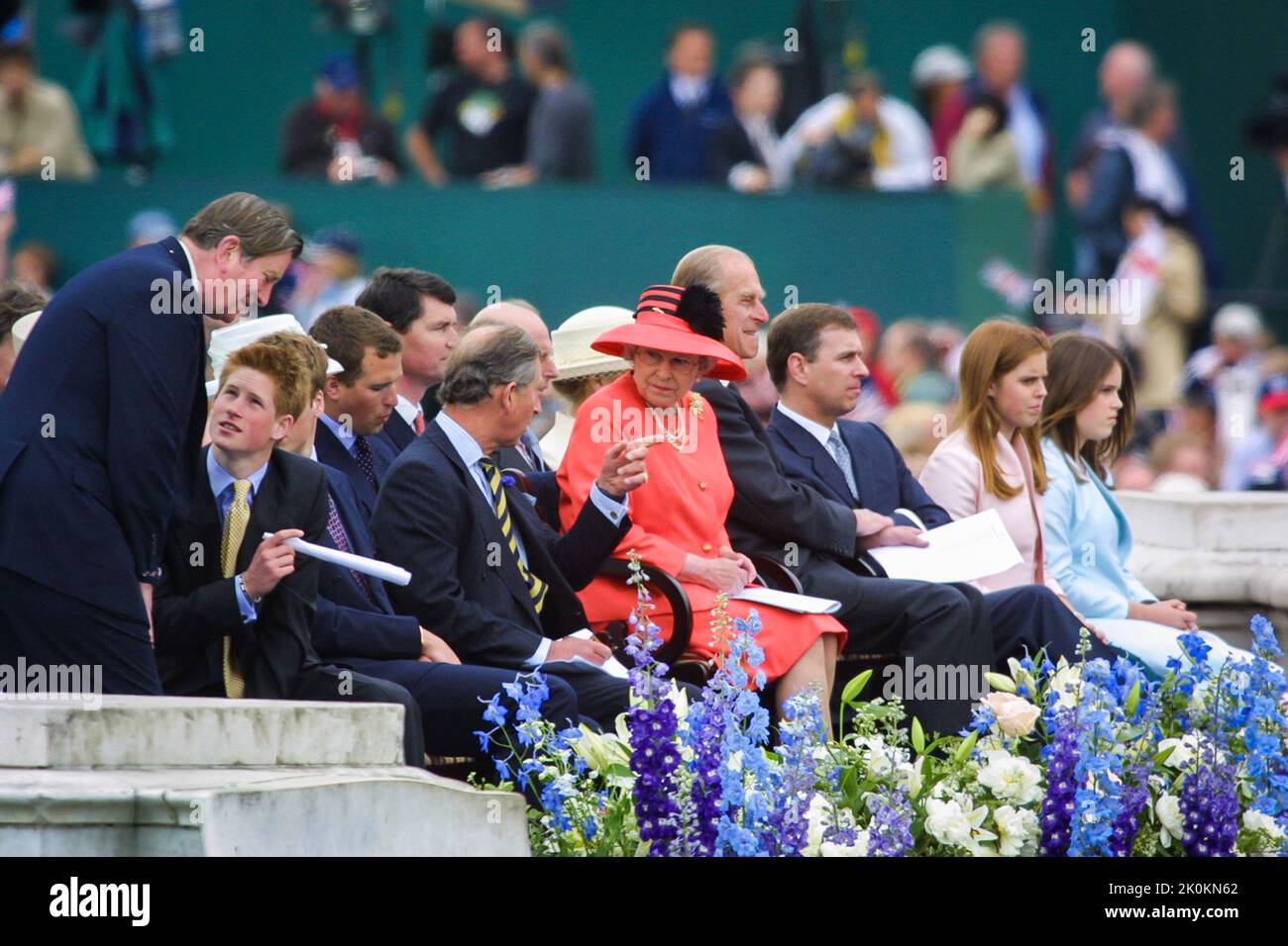 4th June 2002 - Queen Elizabeth II and members of the British Royal ...