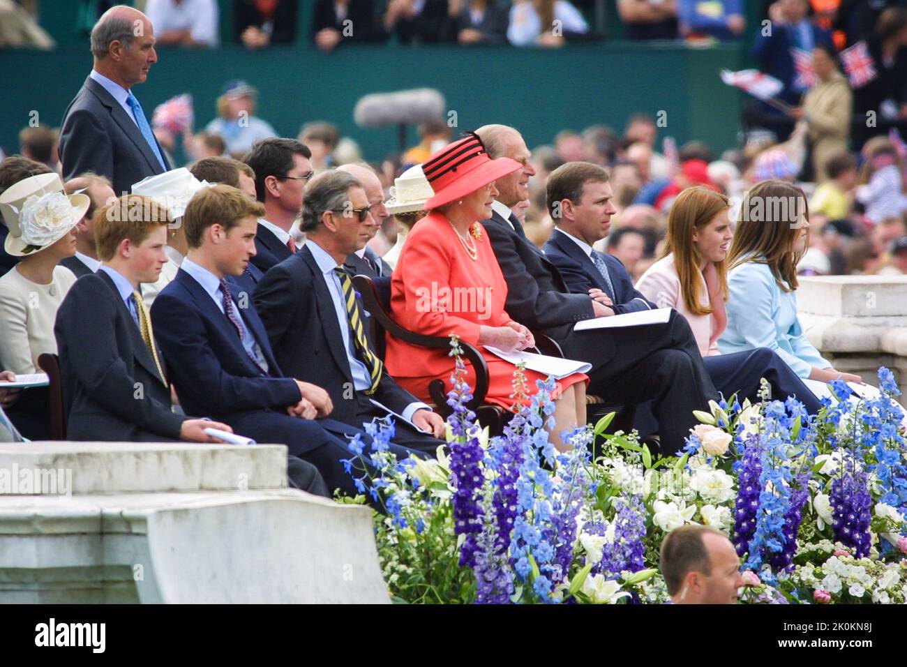 4th June 2002 - Queen Elizabeth II and members of the British Royal ...