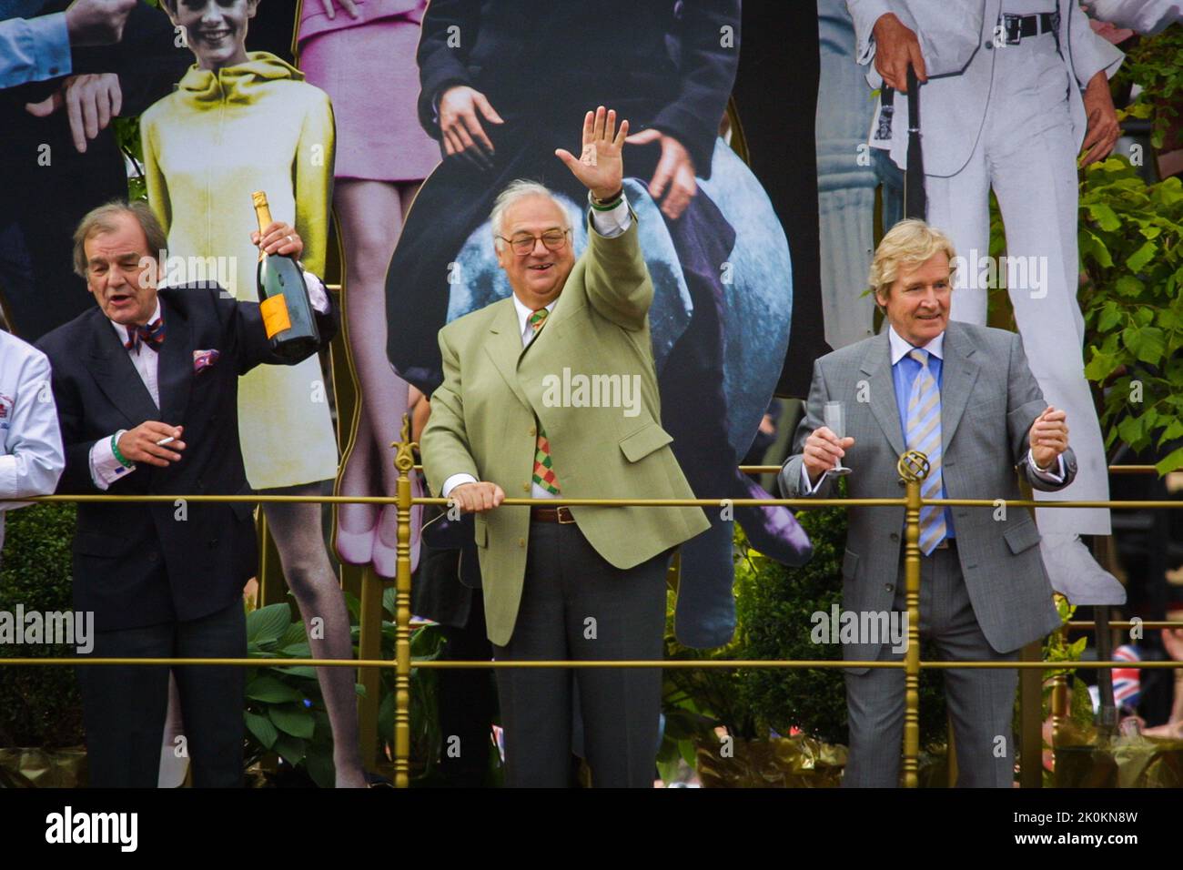 4th June 2002 - British celebrities Keith Floyd (L), Roy Hudd and ...