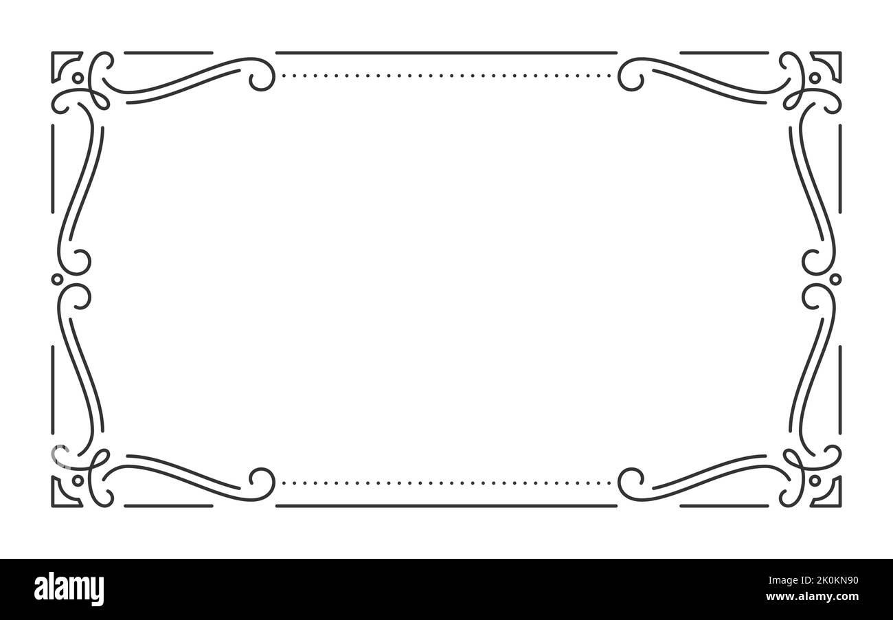 Vintage frame border divider text separator black line. Retro filigree ...