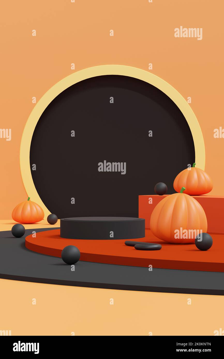 halloween background. colorful podium on stage with red and purple ...